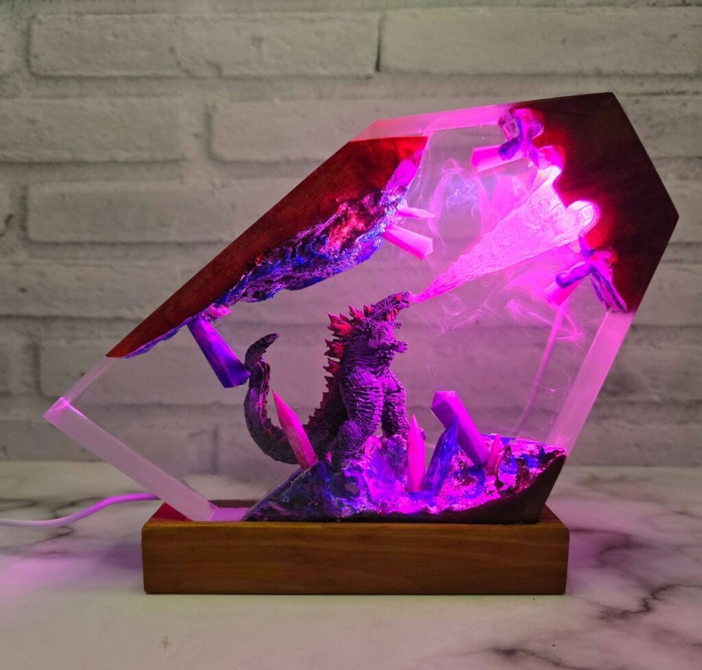 Godzilla Monster and the Land inside the Earth Resin Lamp ...